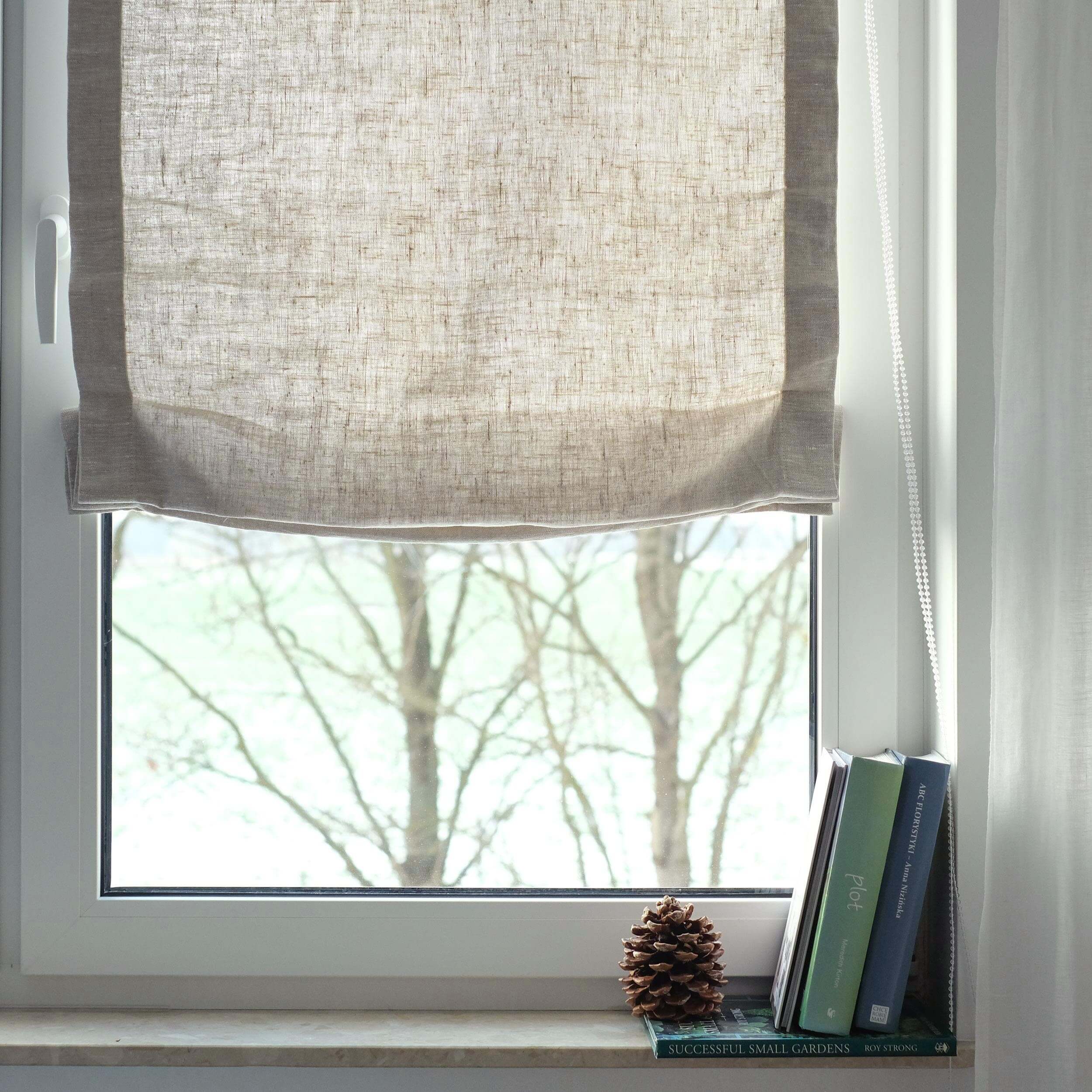 Raffrollo Leinen Landhaus nach Mass | Varvara Home